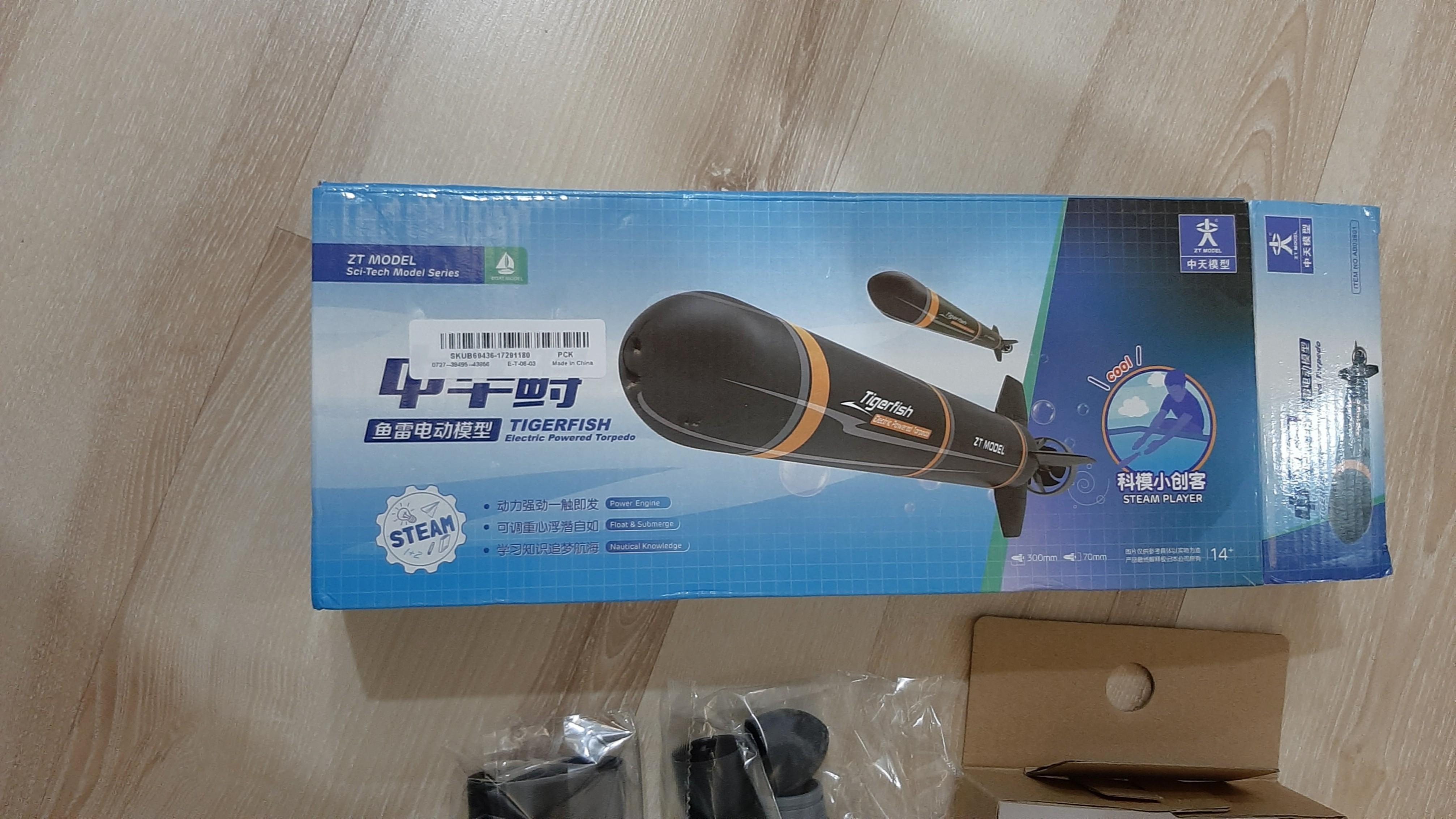 Tigerfish RC Submarine Torpedo Educational Toy for children above 14 ...