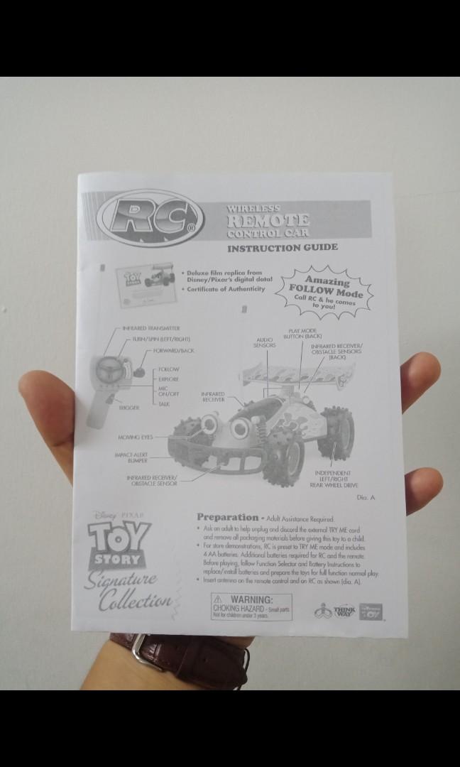 Toy Story Rc Signature Collection Instruction Guide, Hobbies & Toys ...
