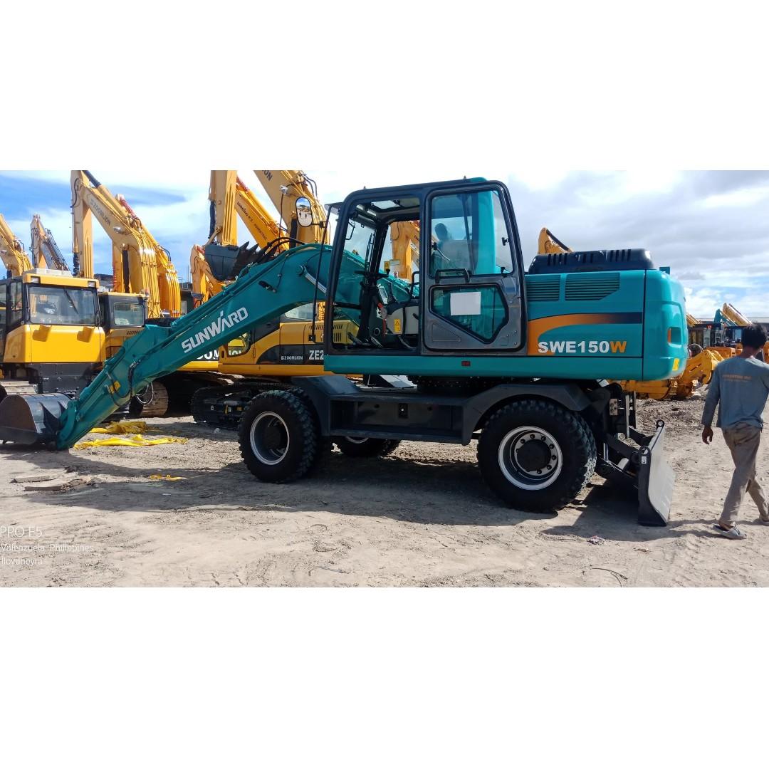 Backhoe Wheel Excavator Cummins Engine Sunward with breaker Line Brand ...