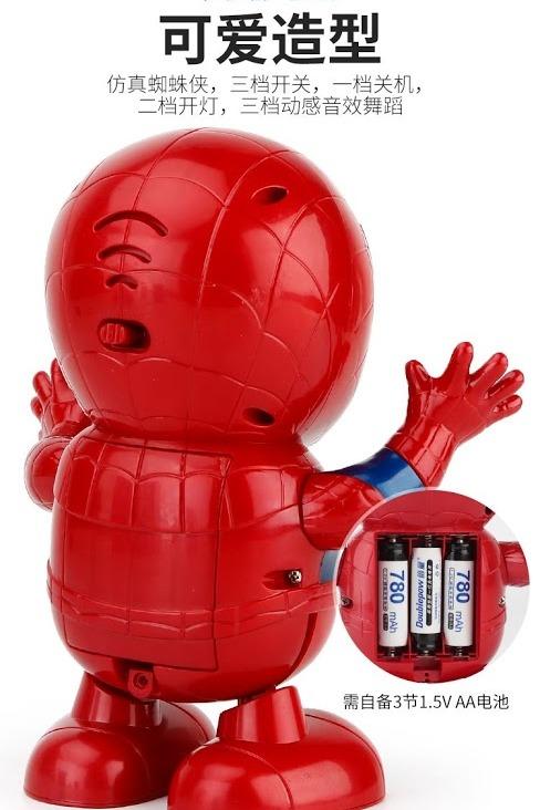 Dance Spiderman Action Figure Toy LED Flashlight with Sound Avengers ...