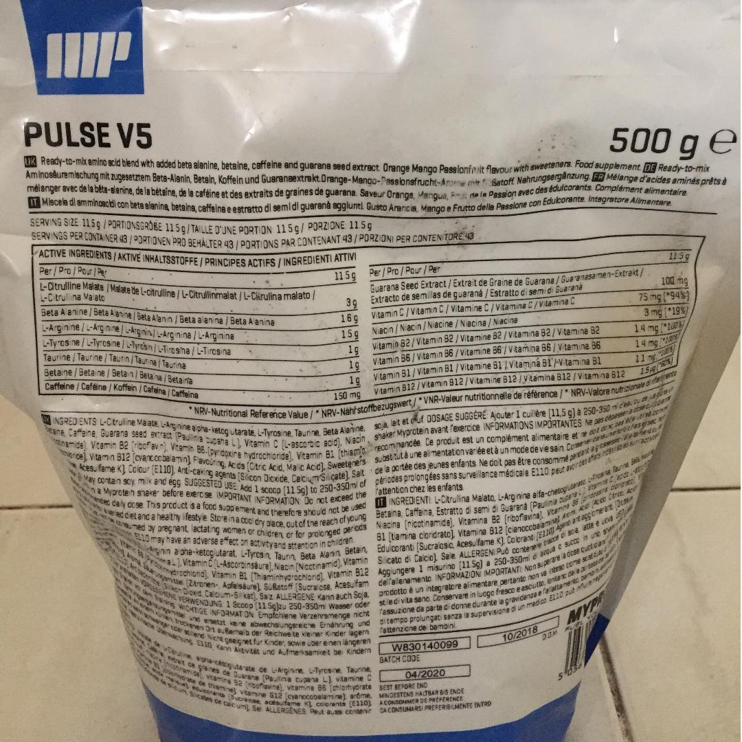 MyProtein Pulse V5 Pre-Workout, Food & Drinks, Chilled & Frozen Food on Carousell