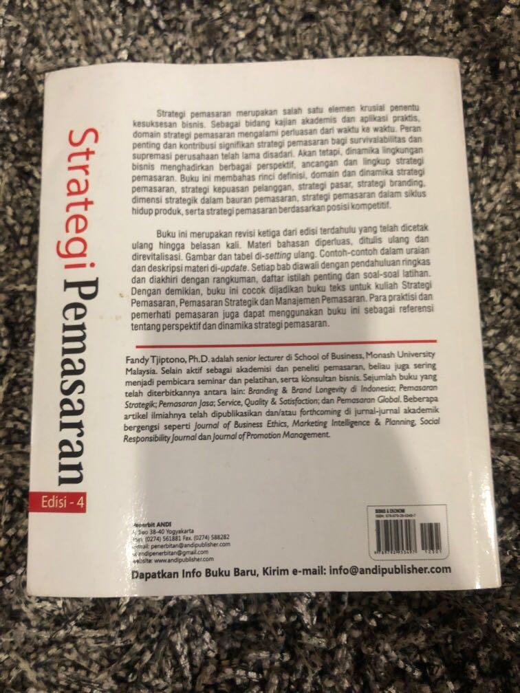 Strategi Pemasaran Fandy Tjiptono Buku, Buku & Alat Tulis, Buku di ...