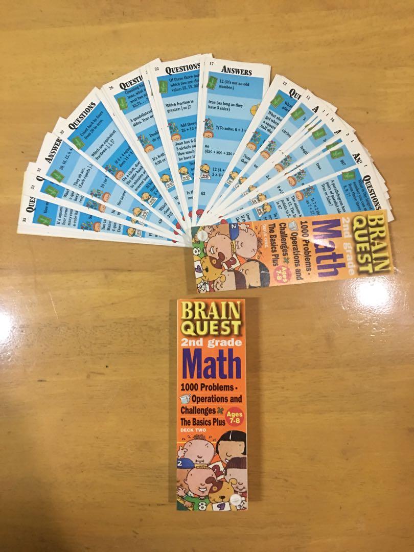 BRAIN QUEST MATH Game Cards (Ages 7-8 or 2nd Grade), Hobbies & Toys ...