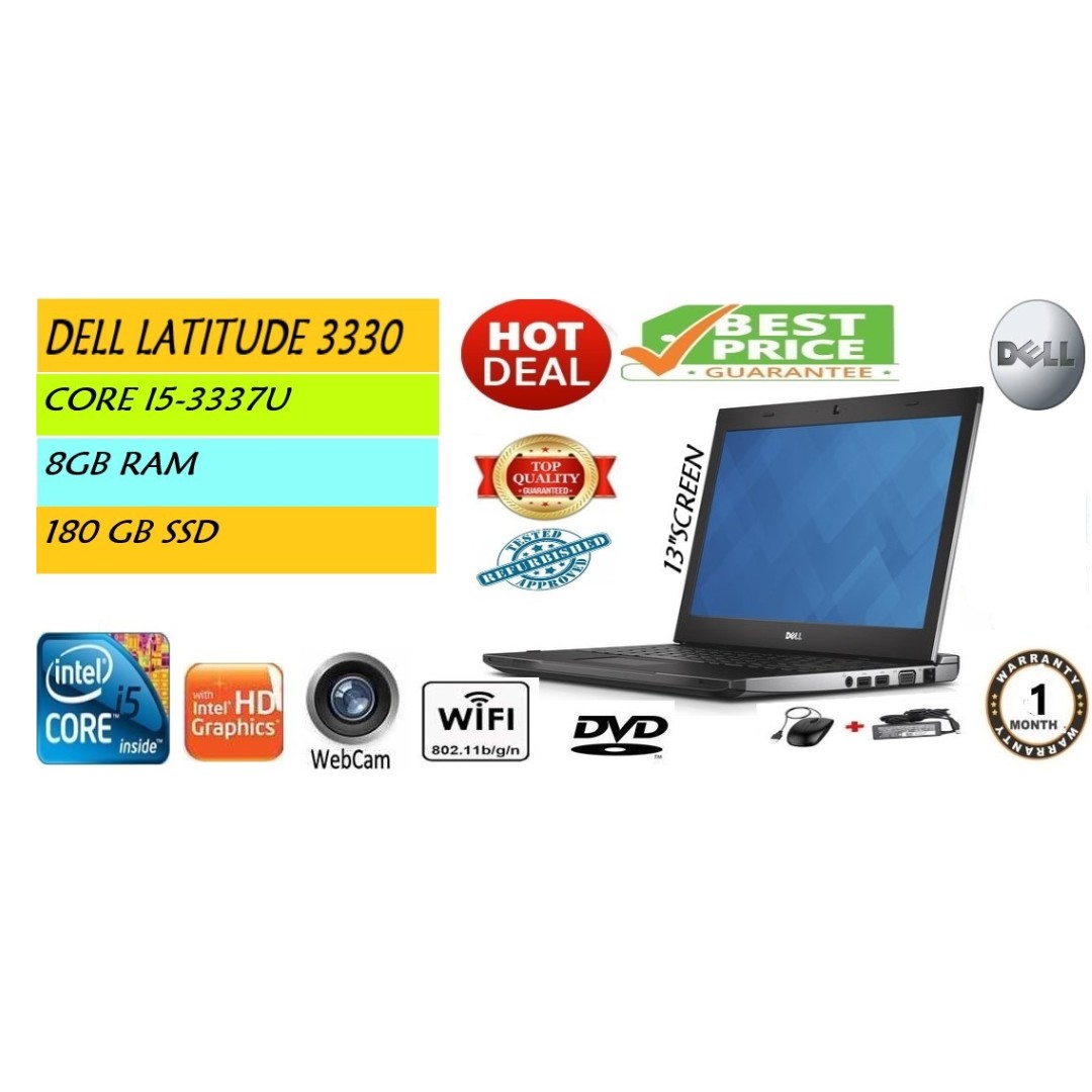 Dell Latitude 3330 13.3" Silver Laptop - Intel Core i5 3337U 3rd Gen /8 ...