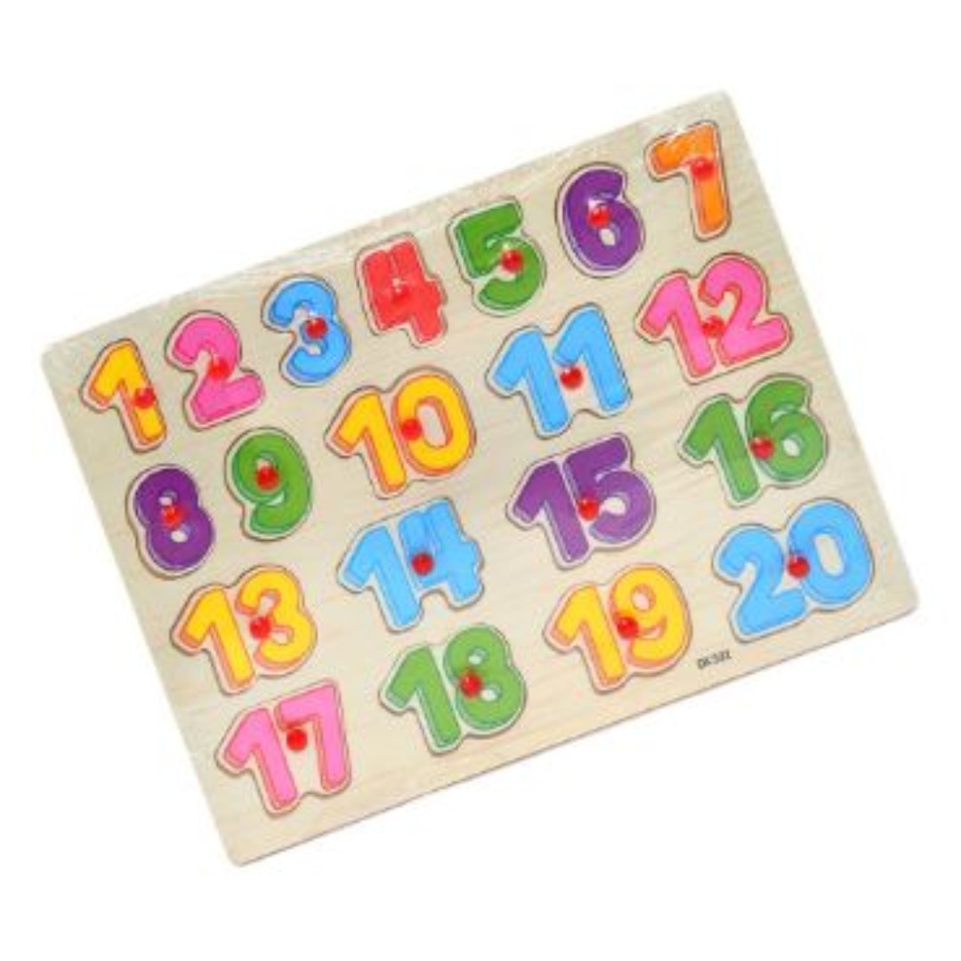 Educational Learning Wooden 1-20 Numbers Puzzle Tray Toy SM001, Hobbies ...