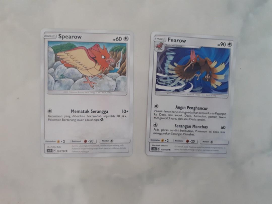 Kartu Pokemon TCG Indonesia - Set Spearow & Fearow, Toys & Collectibles ...