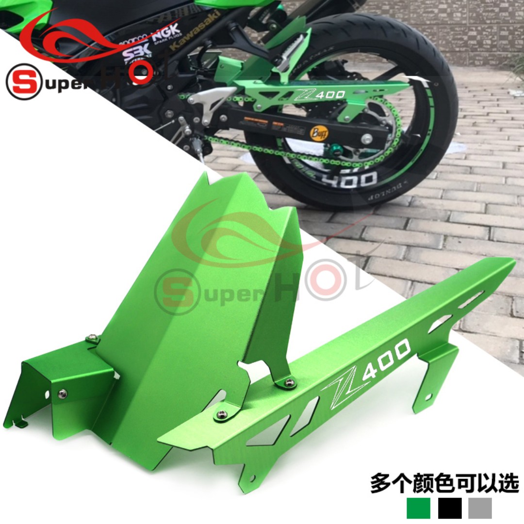 Kawasaki Z400 rear mudguard mud guard splashguard splash hugger chain ...