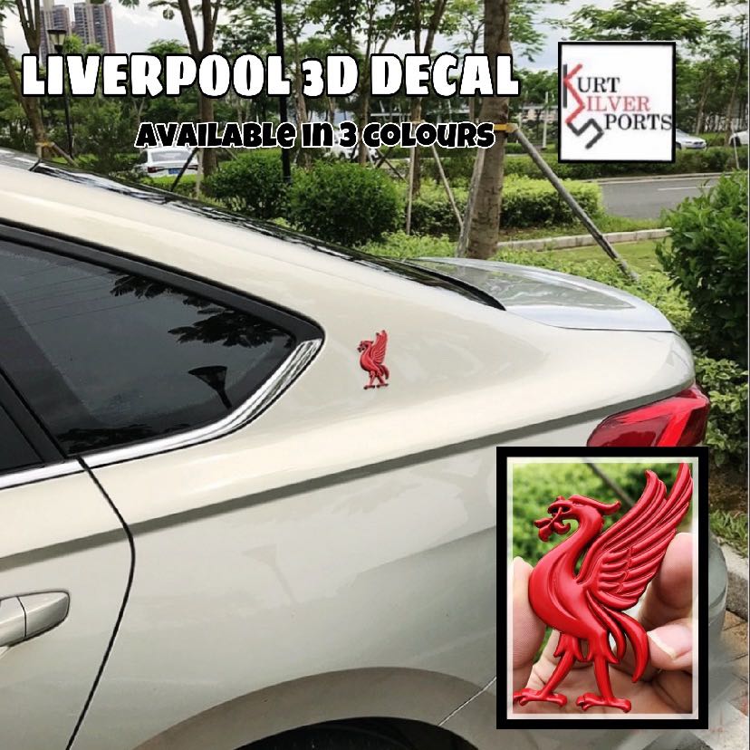 Liverpool car 3D decal, Car Accessories, Accessories on Carousell