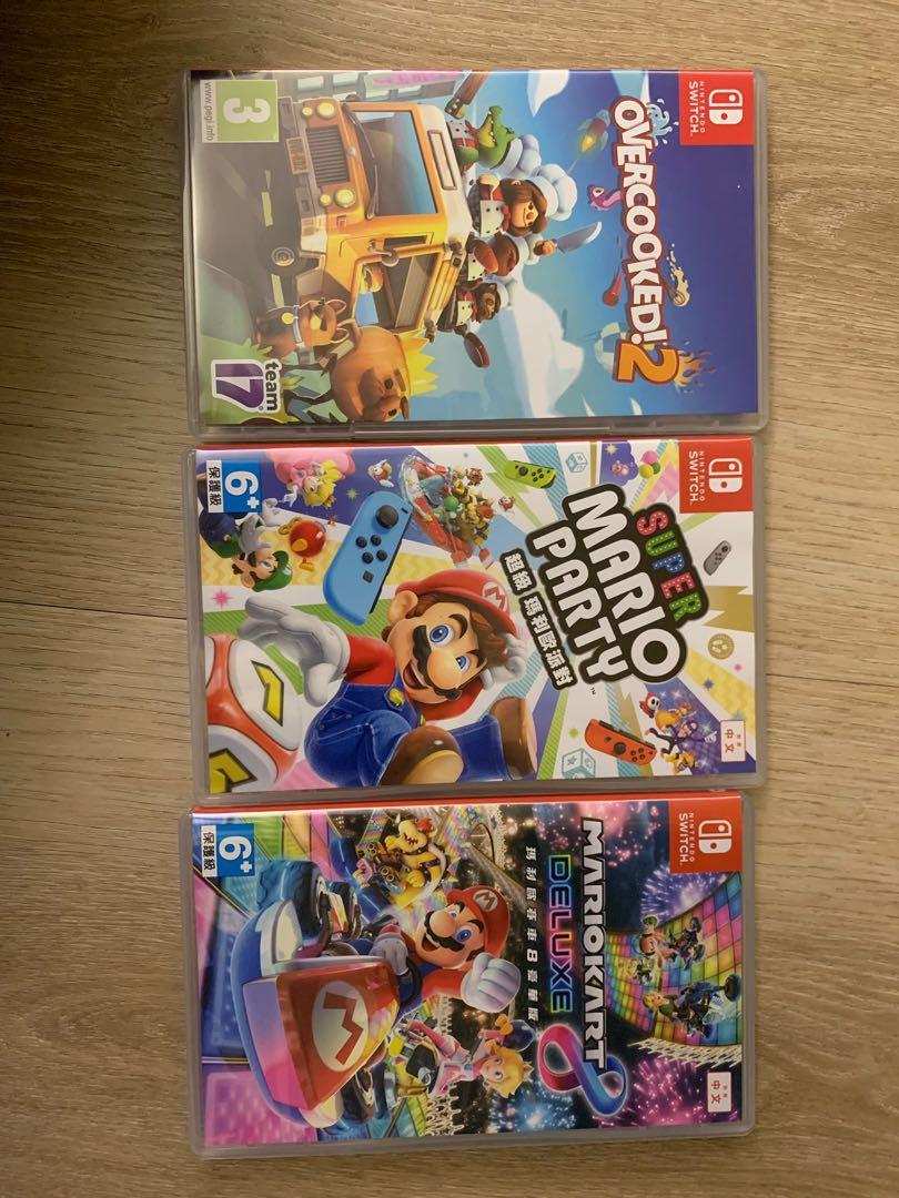 nintendo Switch games 遊戲 over cooked 2 / super mario party /mario kart ...