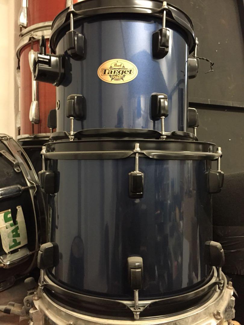 Pearl Target 5 piece Drum Kit (without cymbals), Music & Media, Music ...
