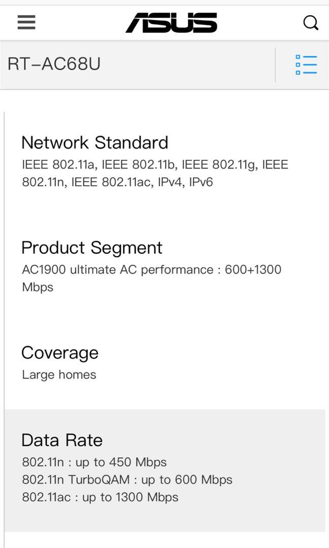 Asus Gigabit Wi-Fi Router RT-AC68U AC900, Computers & Tech, Parts ...