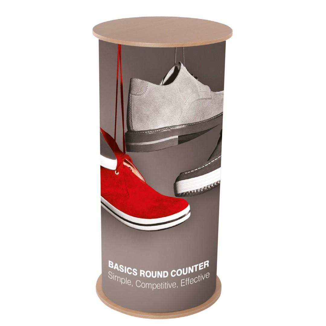 Cocktail Round Promo Table Booth Portable Corrugated Panel Pop Up Desk ...