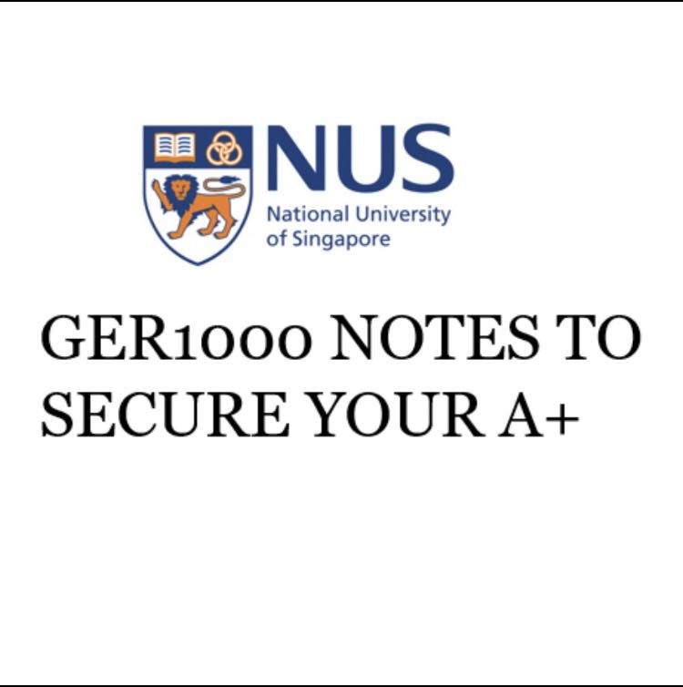 GER1000 NUS Notes cheatsheet, Everything Else on Carousell