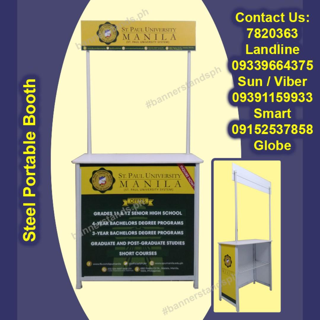 Steel Frame Portable Booth Collapsible Promotion Table Wood Counter Top ...