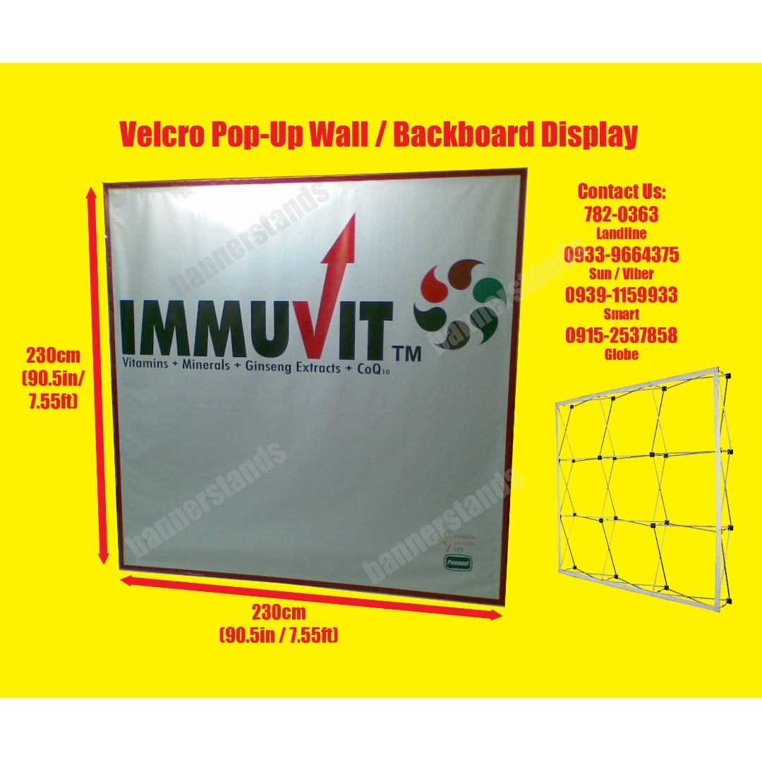 Velcro PopUp Wall Portable Backdrop Backboard Banner Stand Display 7 ...