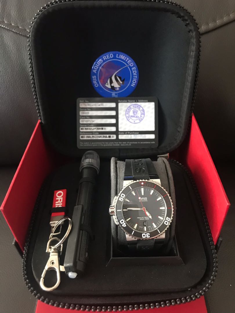 Oris Aquis Red Limited Edition, Luxury, Watches on Carousell