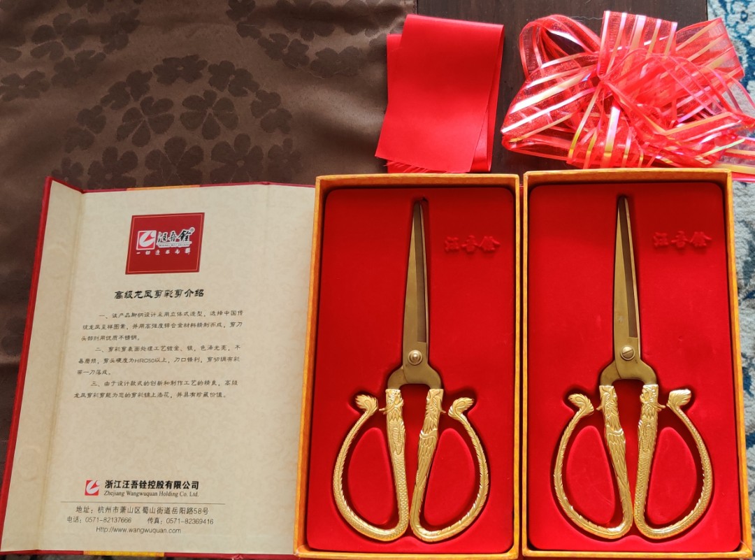 Golden scissor for ribbon cutting, Hobbies & Toys, Stationery & Craft ...