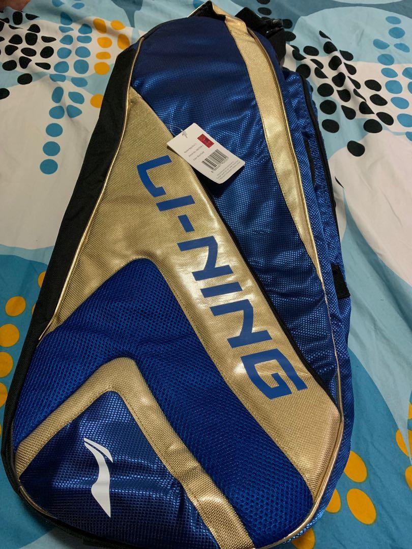 Li-ning badminton bag blue (9 rackets), Sports Equipment, Sports ...