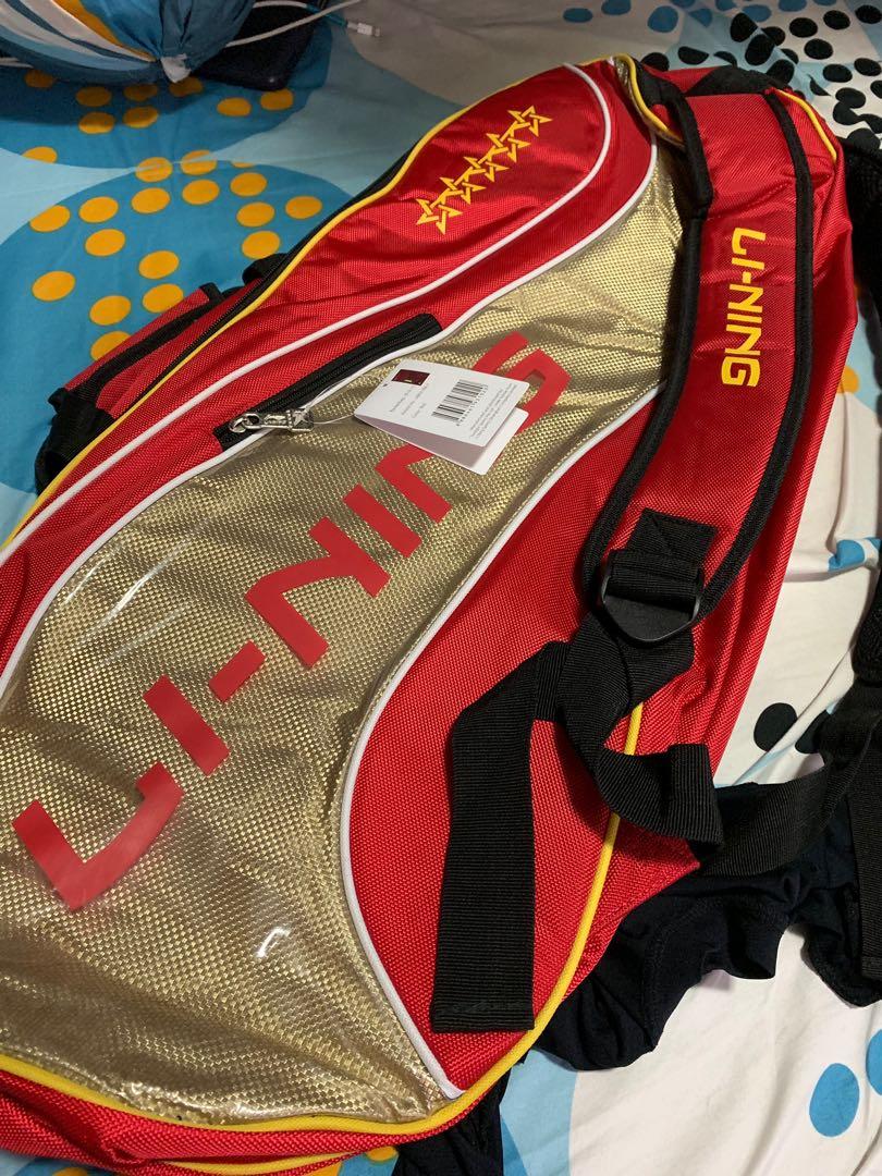 Li-ning badminton bag red (9 rackets), Sports Equipment, Sports & Games ...