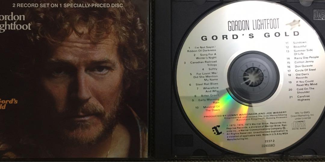 Original CD: Gordon Lightfoot - Gord’s Gold, Hobbies & Toys, Music ...