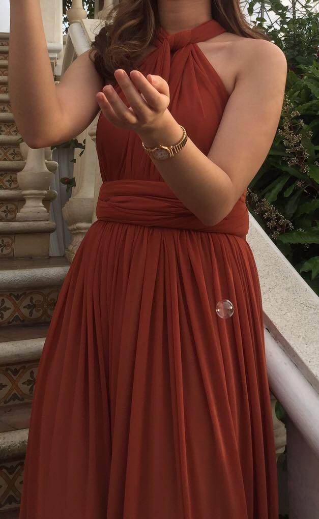 Rust Infinity Gown, Women's Fashion, Dresses & Sets, Evening dresses ...