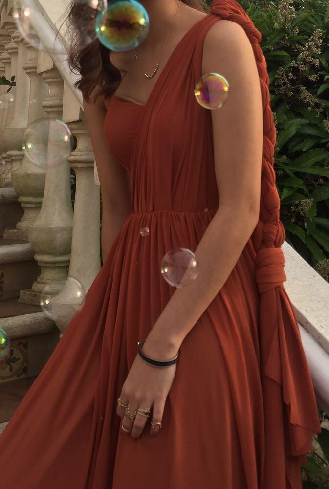 Rust Infinity Gown, Women's Fashion, Dresses & Sets, Evening dresses ...