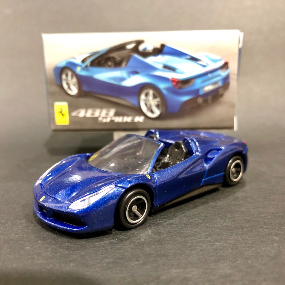 Tomica Ferrari 488 Spider blue corsa, Hobbies & Toys, Toys & Games on ...