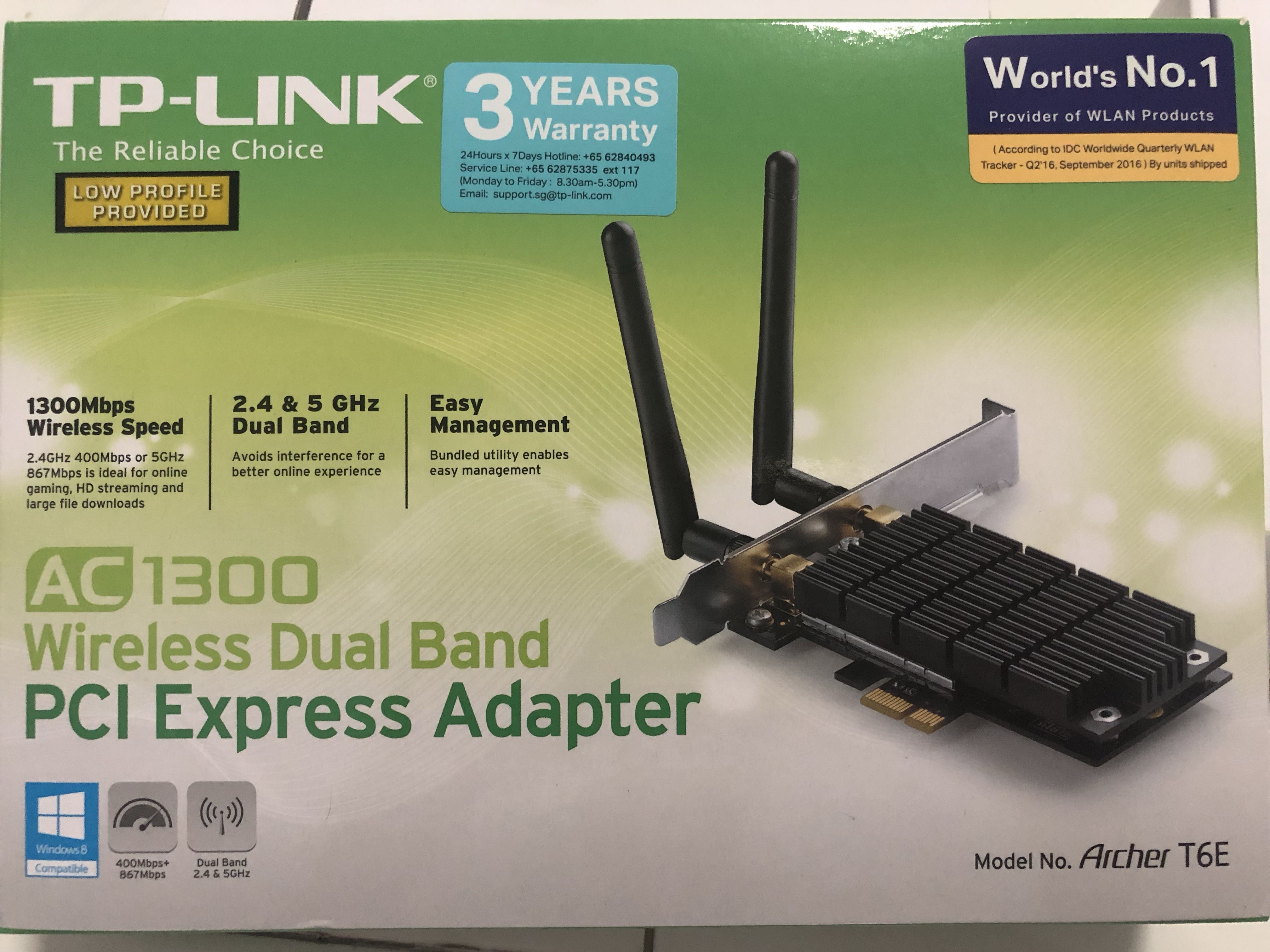 TP-Link Archer T6E AC1300 PCIe Wireless Adapter, Computers & Tech ...