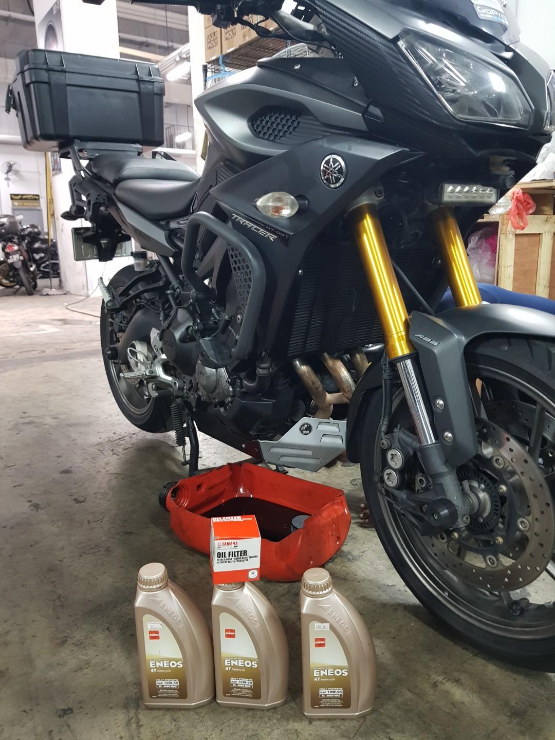 Yamaha Mt-09 Engine Oil Servicing, Motorcycles, Motorcycle Accessories ...