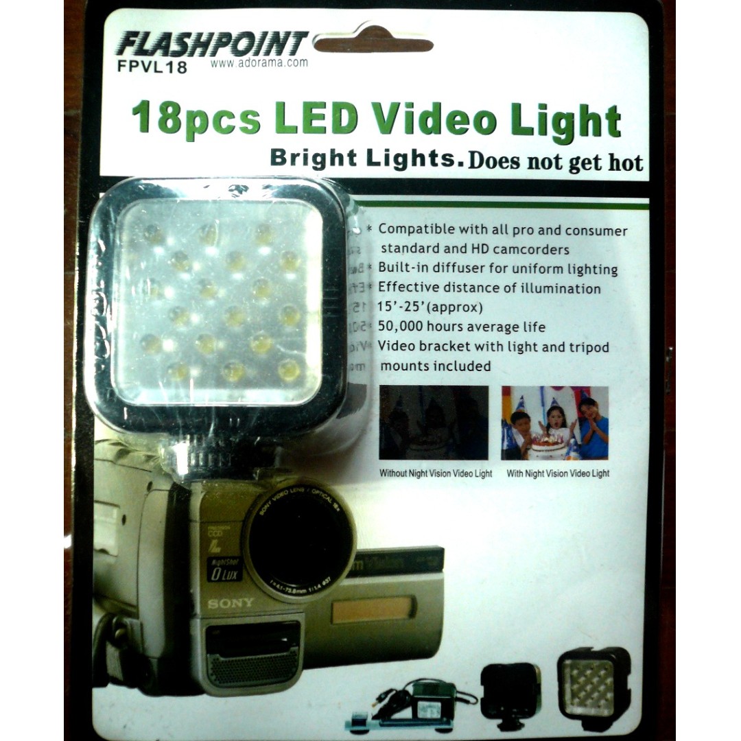 18 led video light for camera and video camera - no more blur photo ...
