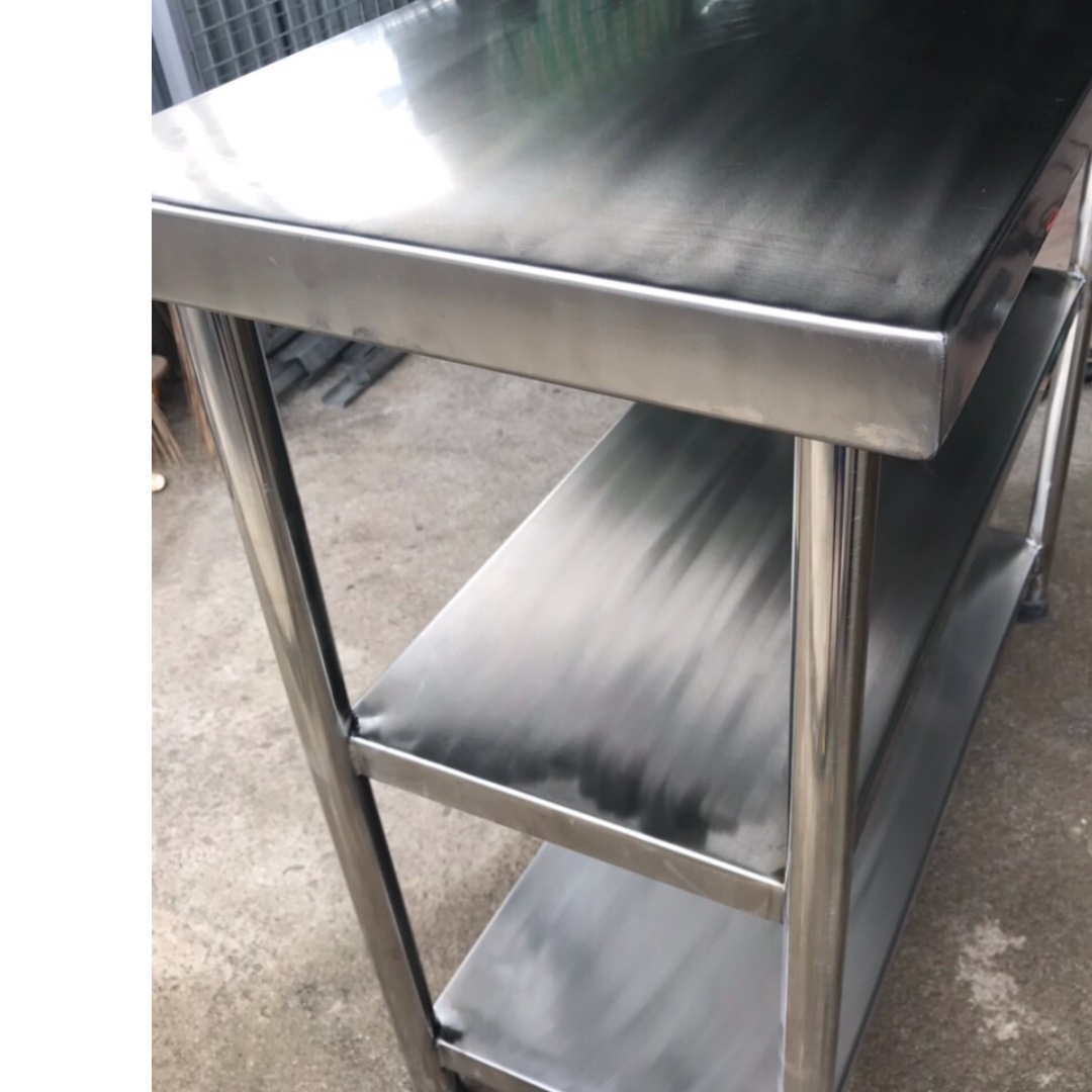 3-Layer Table with Shelves- Stainless, Furniture & Home Living ...