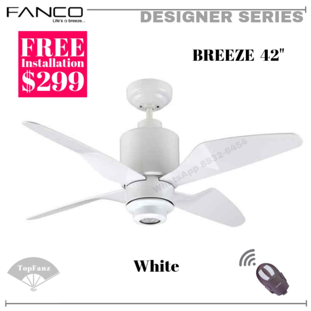 BREEZE 42" Fanco Designer Series Ceiling Fan, Furniture & Home Living ...