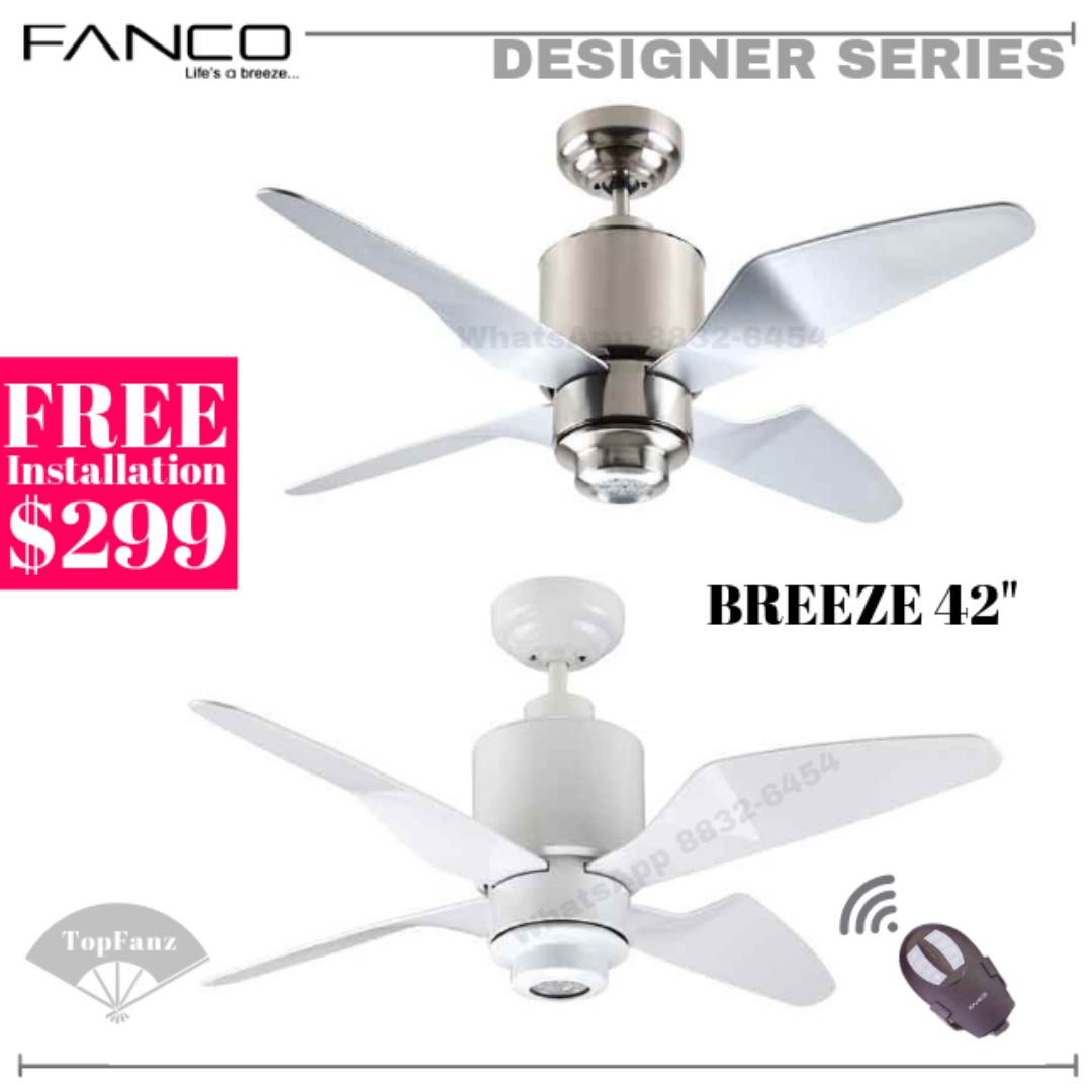 BREEZE 42" Fanco Designer Series Ceiling Fan, Furniture & Home Living ...
