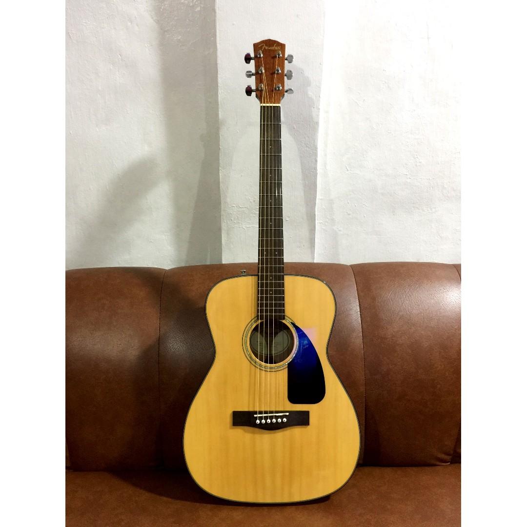 Fender CF60 NAT Folk Acoustic Guitar, Hobbies & Toys, Music & Media ...