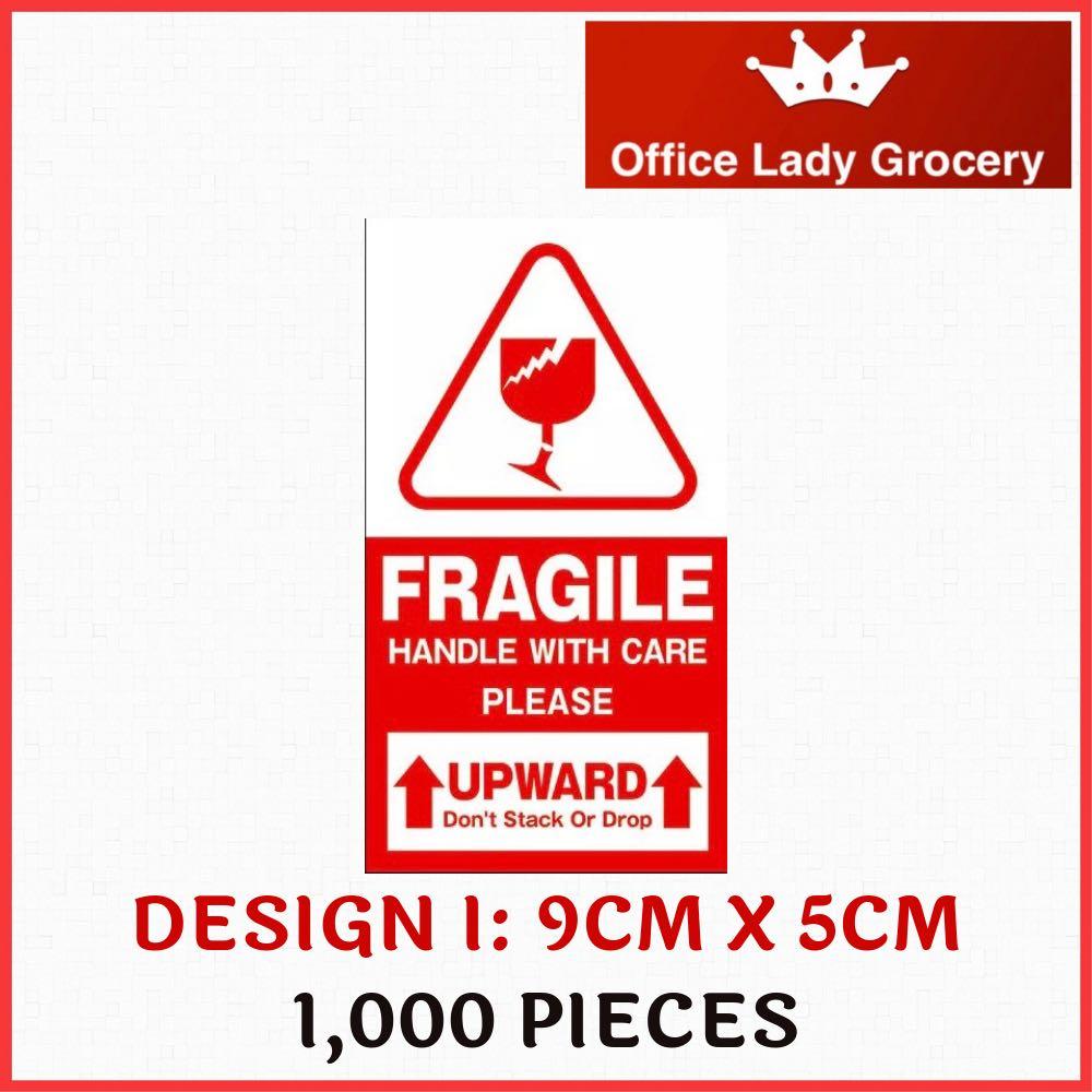 Fragile Sticker 1,000 Pieces Poslaju Courier Kurier Online Seller Mudah ...