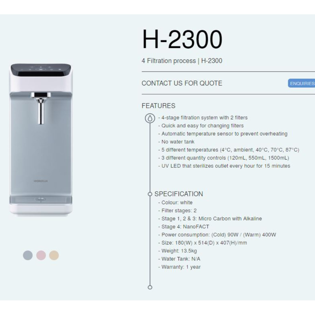 Hydroflux H-2300 Water Filter System, TV & Home Appliances, Kitchen ...