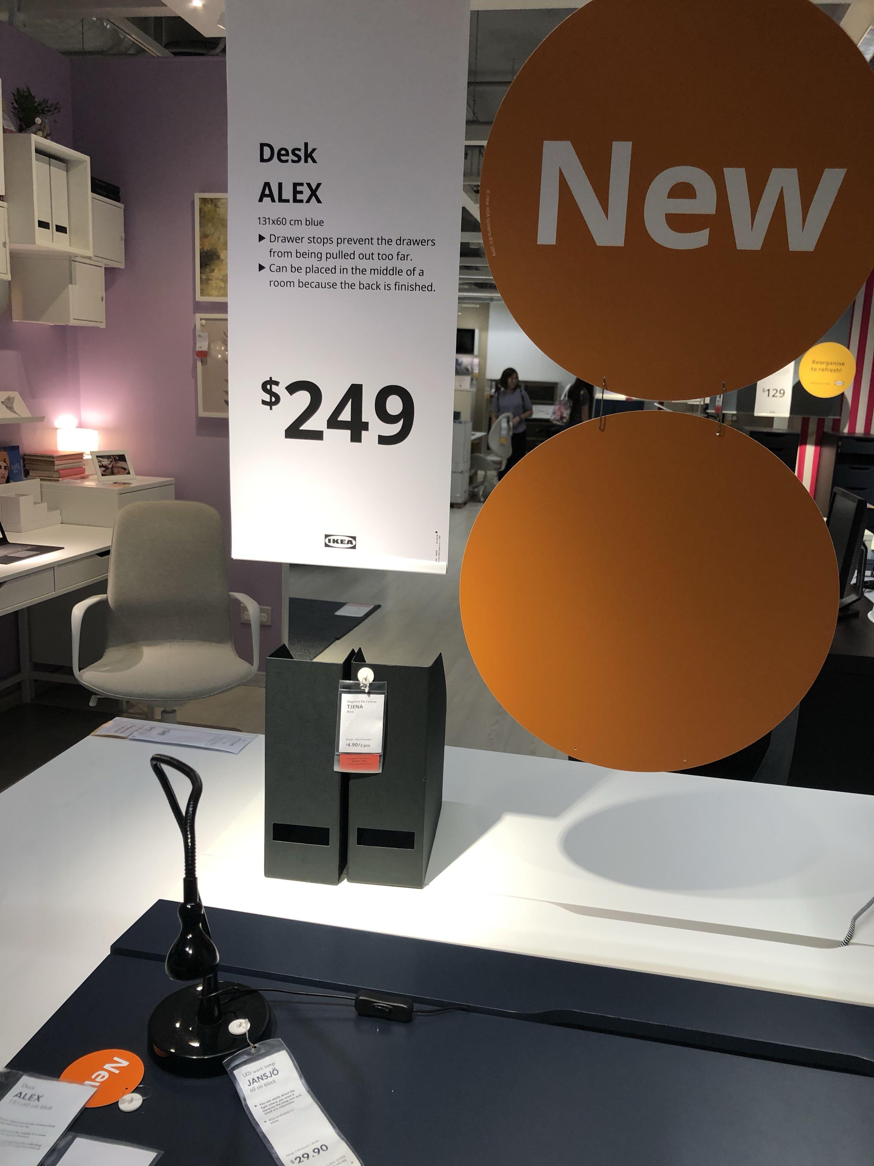 IKEA Alex Study Table (Dark Grey) Pristine Condition!, Furniture & Home ...