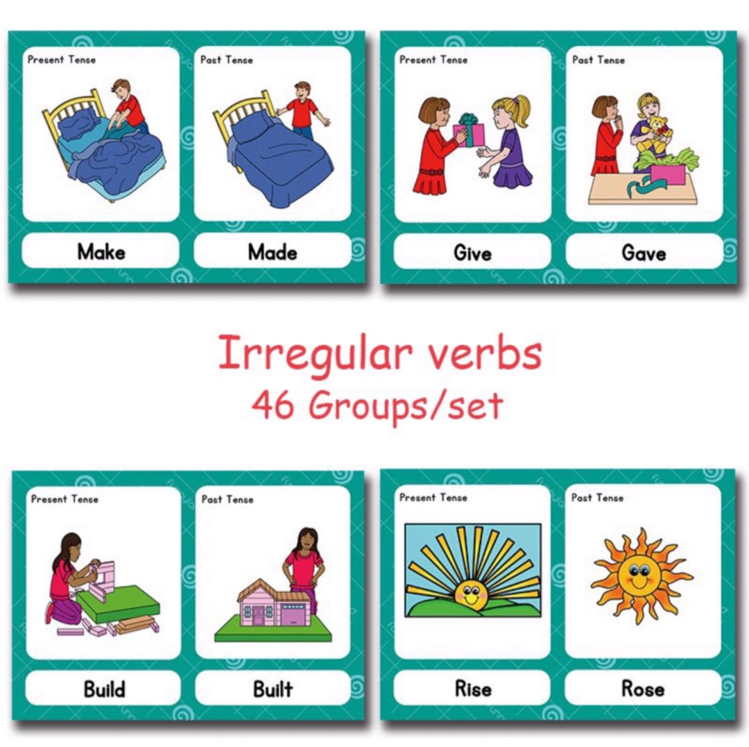 Kindergarten Irregular Verbs Flash Cards, Hobbies & Toys, Stationery ...