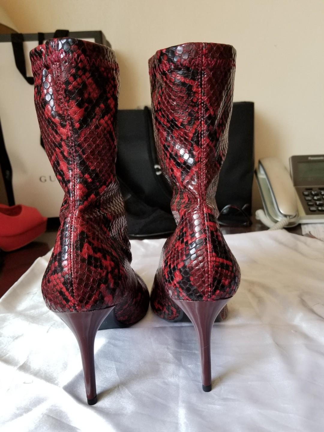 Mango Snake Effect Boots, Women's Fashion, Footwear, Boots on Carousell