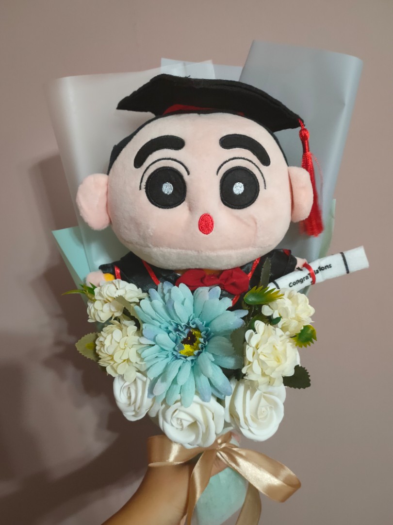 Shin Chan Graduation Bear Bouquet, Hobbies & Toys, Toys & Games on ...