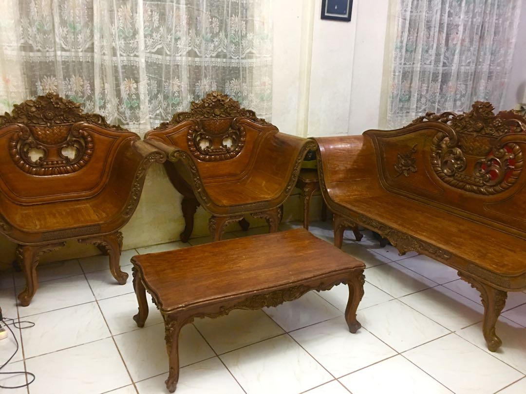 Solid Narra Cleopatra Sala Set, Furniture & Home Living, Furniture ...