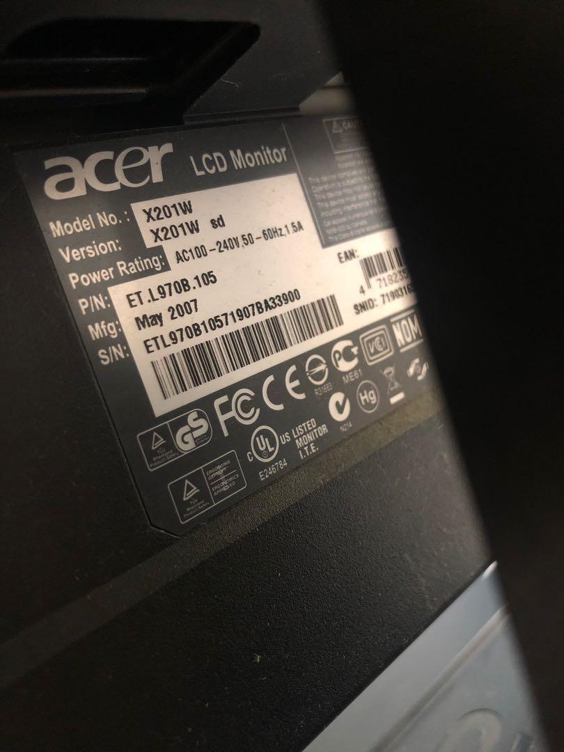 Acer LCD Monitor, Computers & Tech, Parts & Accessories, Monitor ...