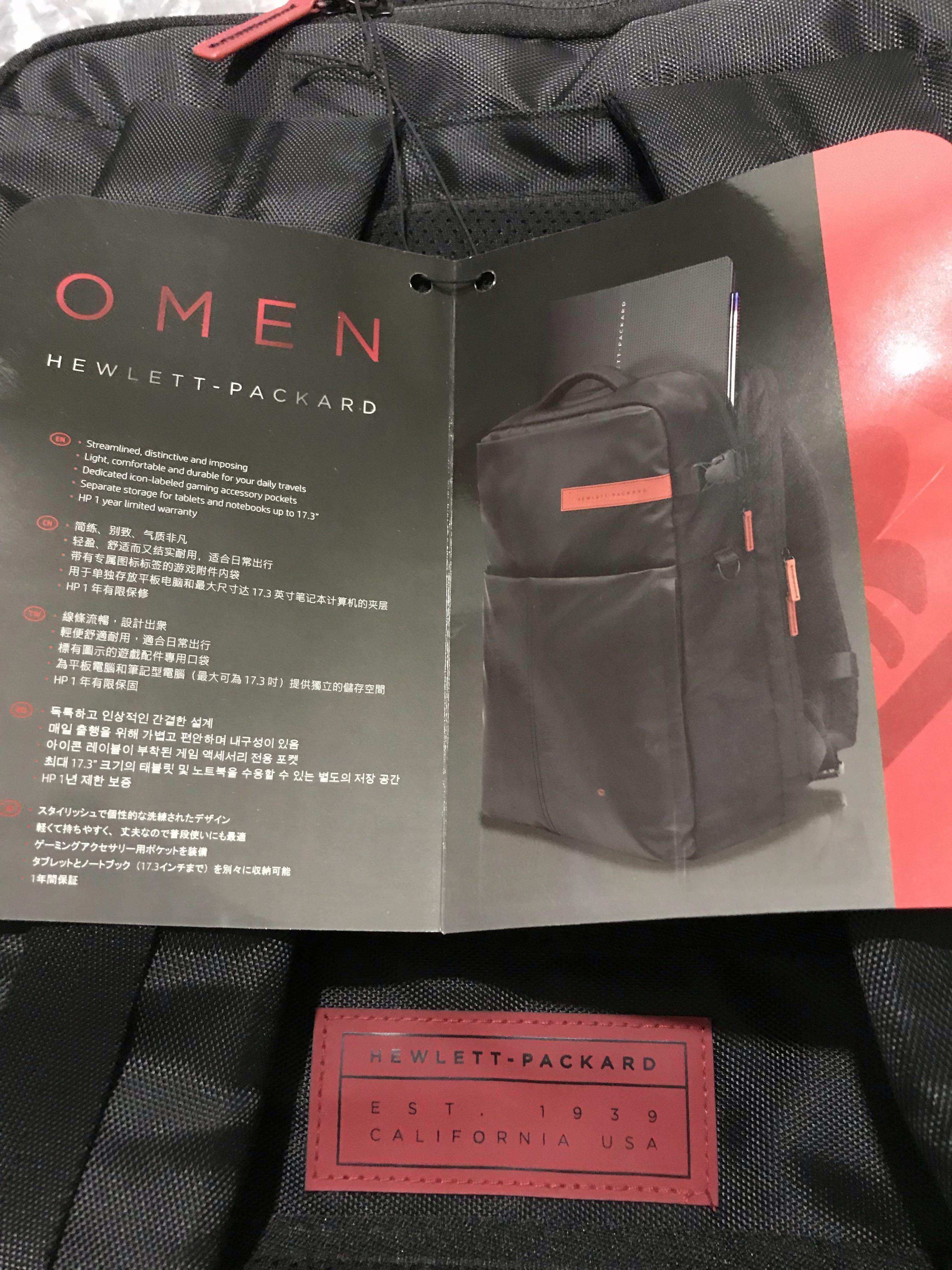 HP 17.3 Omen Backpack, Computers & Tech, Parts & Accessories, Computer ...