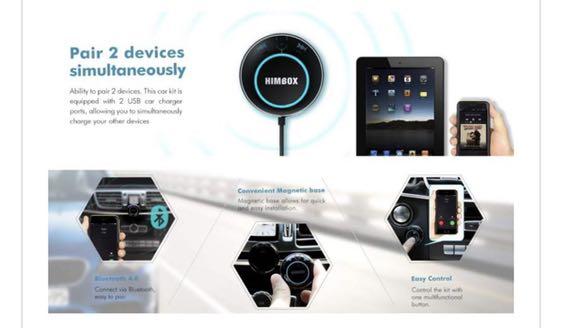 iClever Himbox HB01 Bluetooth Car Receiver, Audio, Portable Audio ...