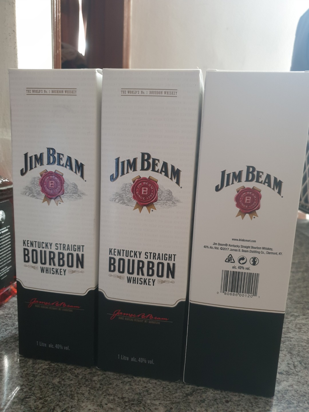 Jim Beam 1L, Food & Drinks, Alcoholic Beverages on Carousell