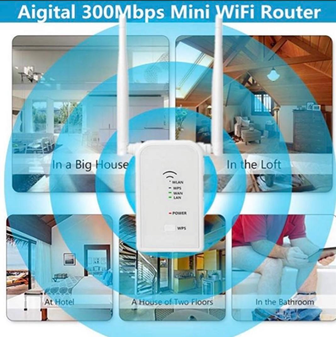(M157) WiFi Range Extender, Aigital 300M Wireless Repeater Network ...
