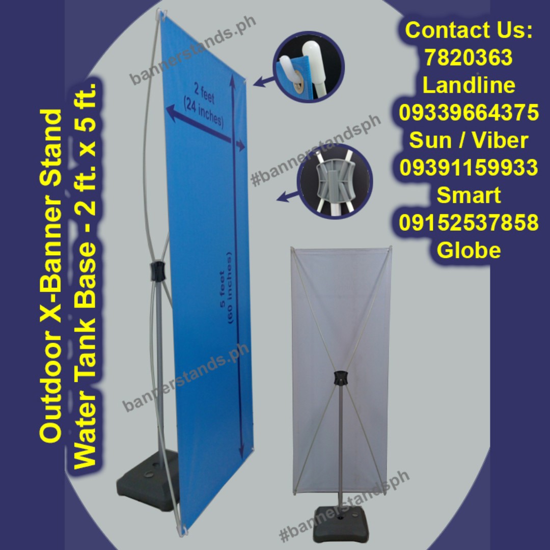 Outdoor X Banner Stand Compact Water Tank 2 x 5 XBanner Tarpaulin ...