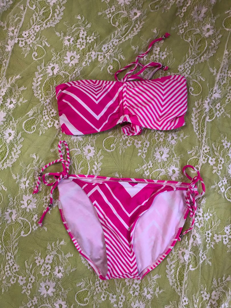 Pink Two Piece Swimsuit, Women's Fashion, Swimwear, Bikinis & Swimsuits ...
