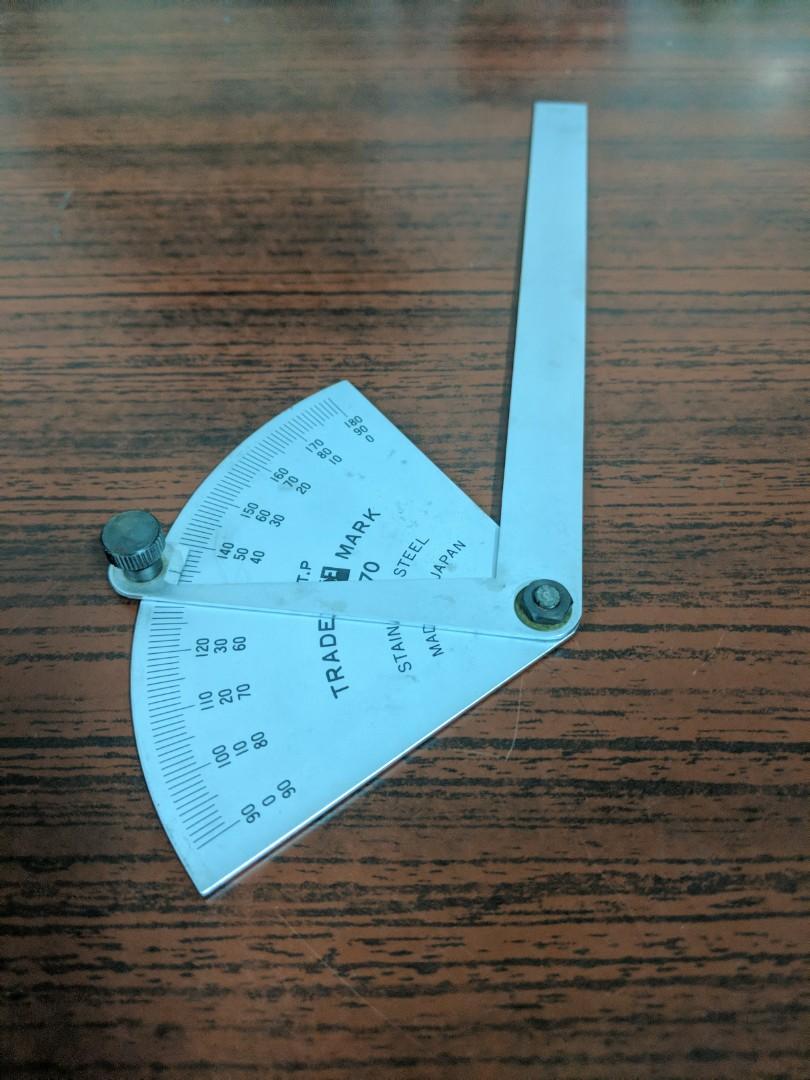 Stainless steel workshop/craft protractor, Hobbies & Toys, Stationery ...