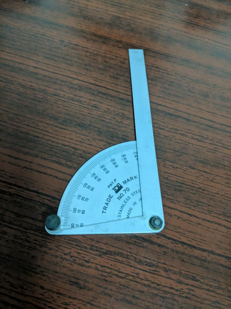 Stainless steel workshop/craft protractor, Hobbies & Toys, Stationery ...